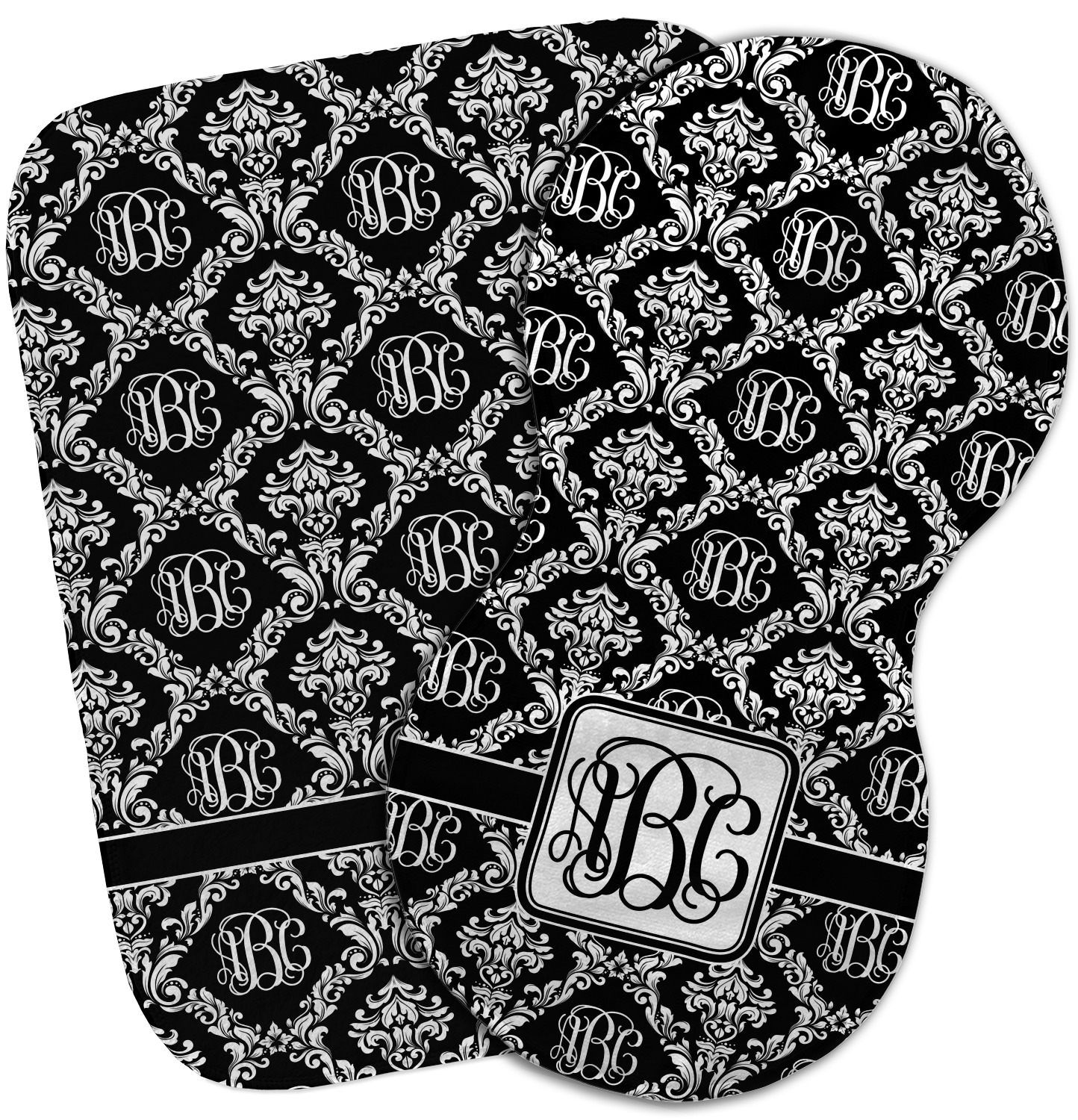 Custom Monogrammed Damask Burp Cloth | YouCustomizeIt