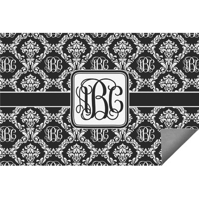 Custom Monogrammed Damask Indoor / Outdoor Rug (Personalized ...