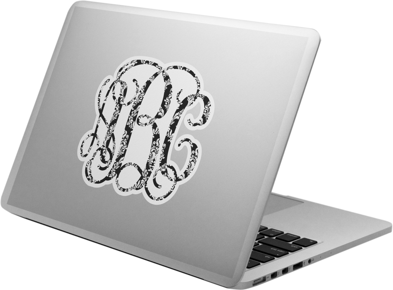 Custom Monogrammed Damask Laptop Decal (Personalized) | YouCustomizeIt