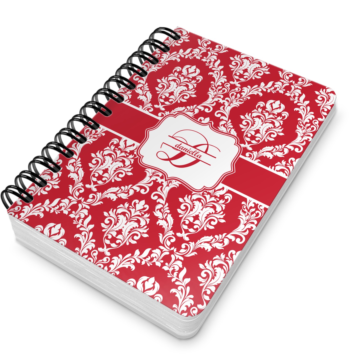 Damask Spiral Bound Notebook - 5x7 (Personalized) - YouCustomizeIt