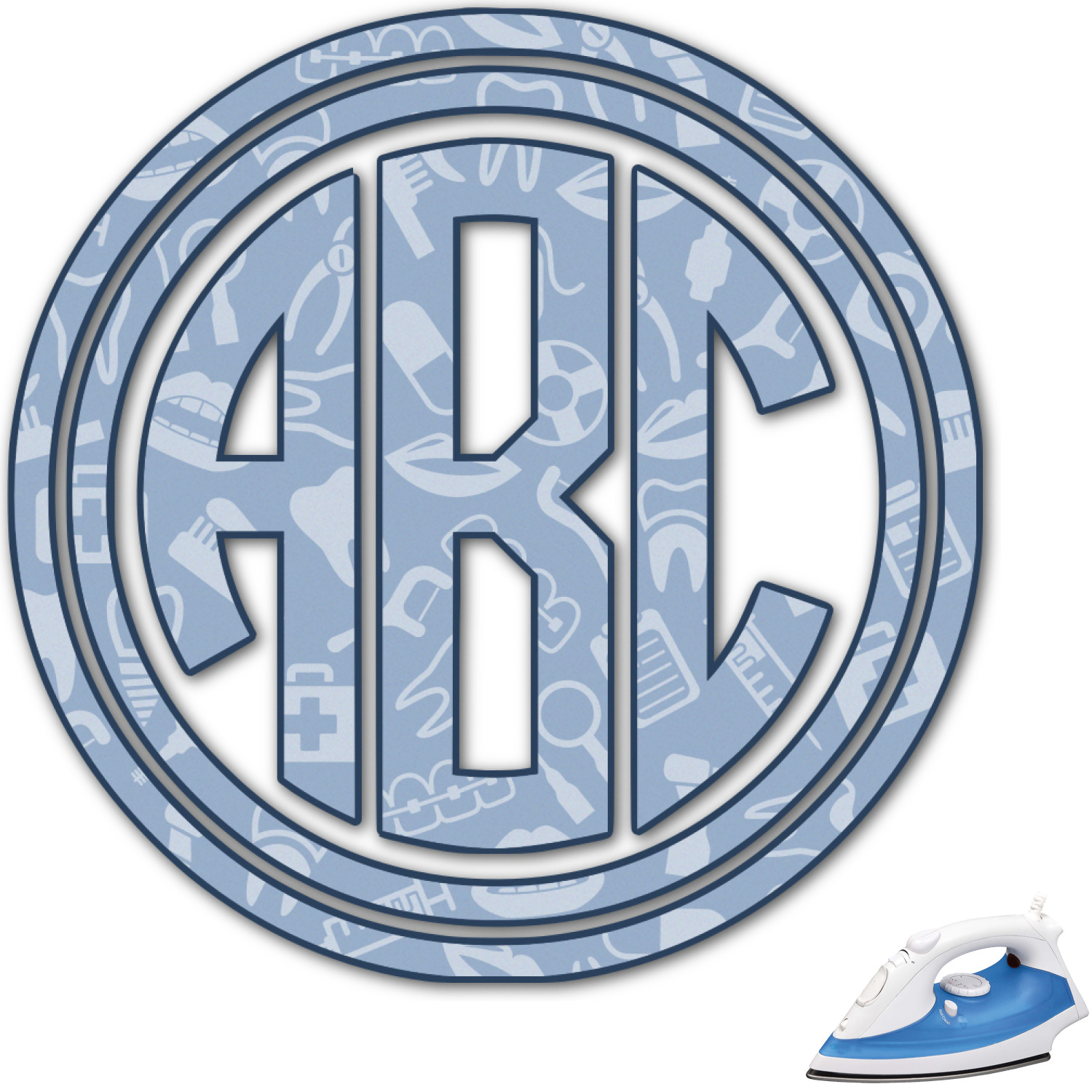 Custom Dentist Monogram Iron On Transfer (Personalized) | YouCustomizeIt