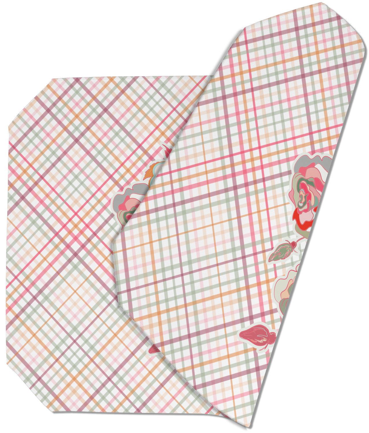 Custom Modern Plaid & Floral Dining Table Mat - Octagon w/ Name or Text ...