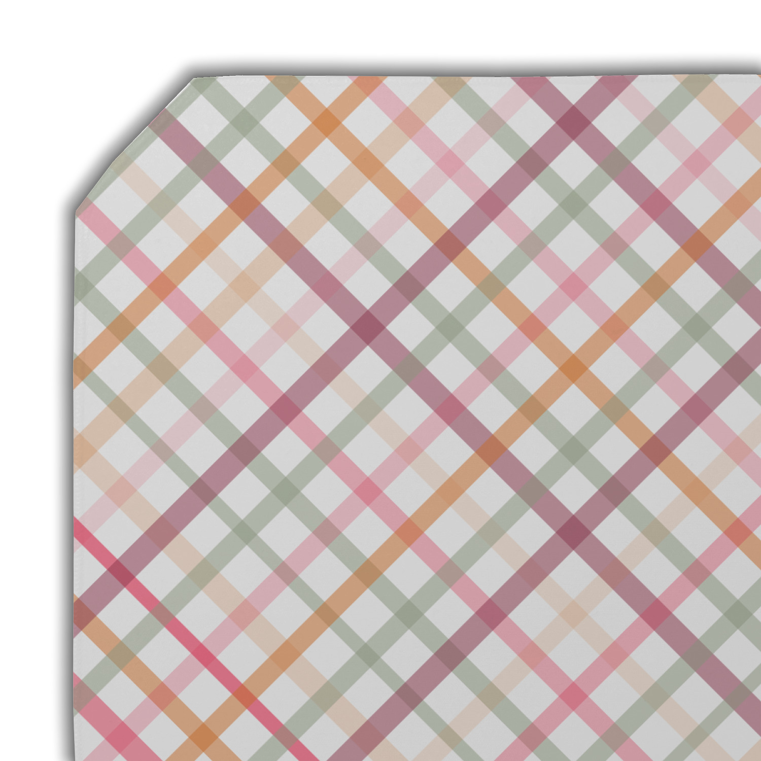 Custom Modern Plaid & Floral Dining Table Mat - Octagon w/ Name or Text ...