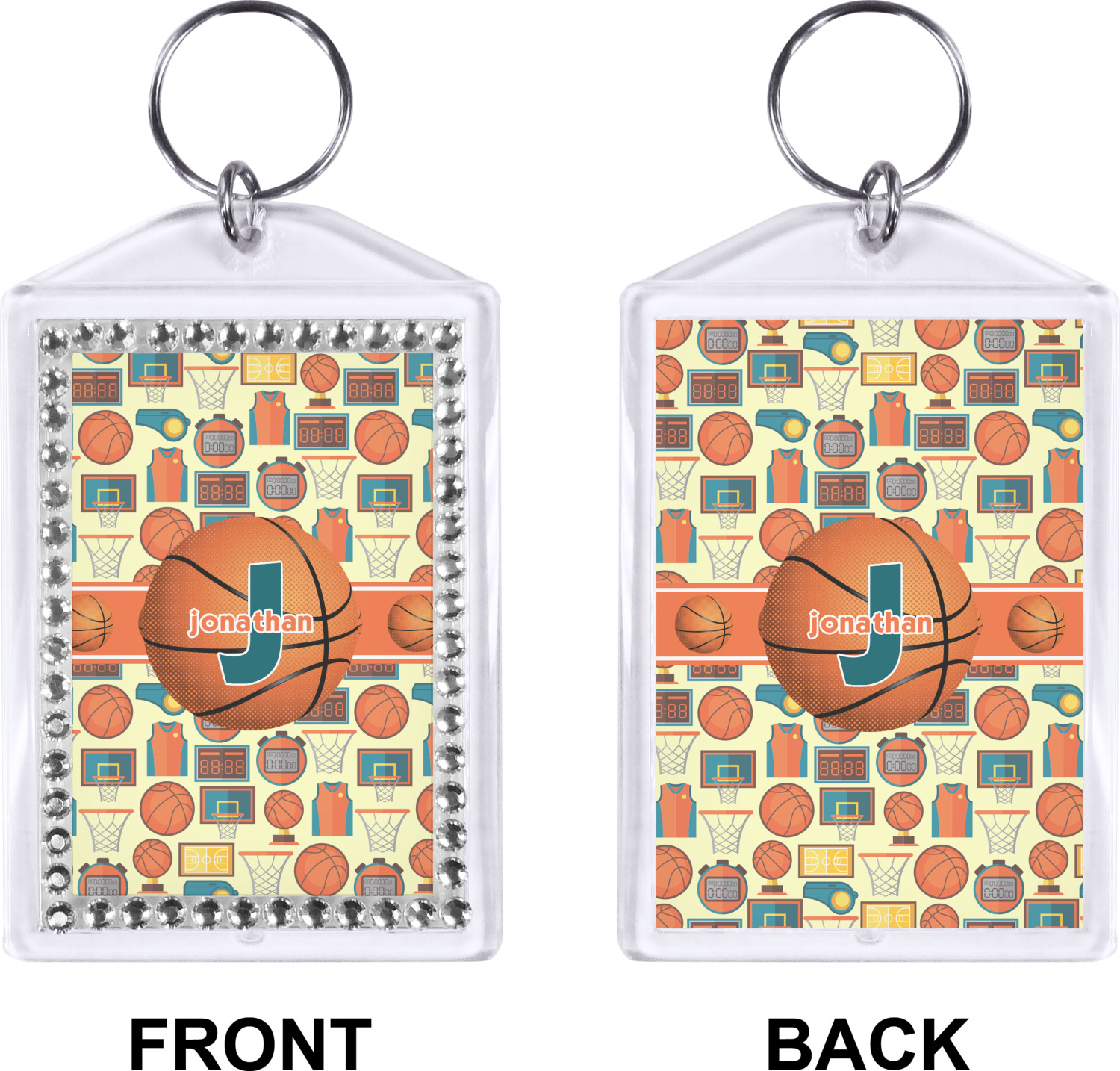 Basketball Bling Keychain (Personalized) - YouCustomizeIt