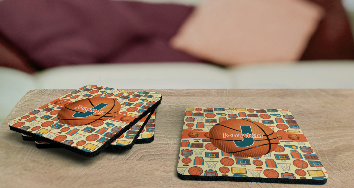 Basketball Rubber Backed Coaster (Personalized) - YouCustomizeIt