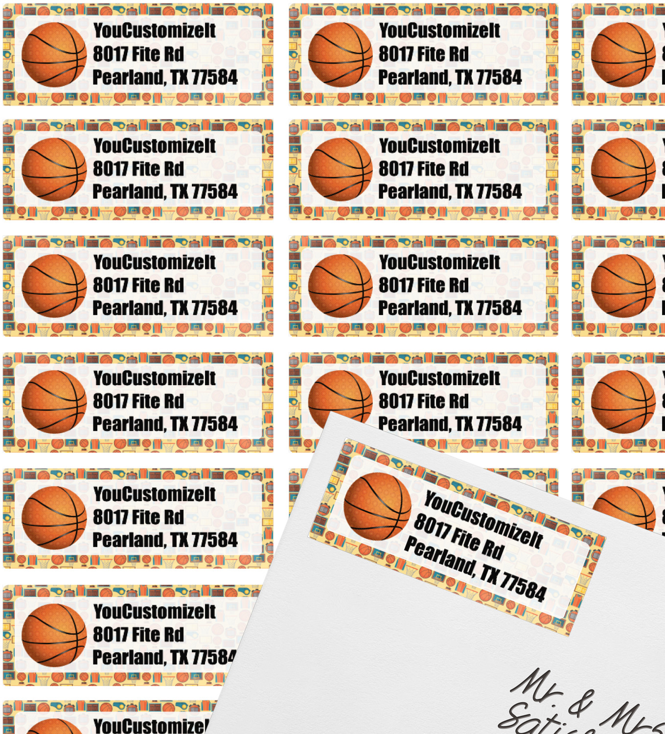 Basketball Return Address Labels (Personalized) - YouCustomizeIt