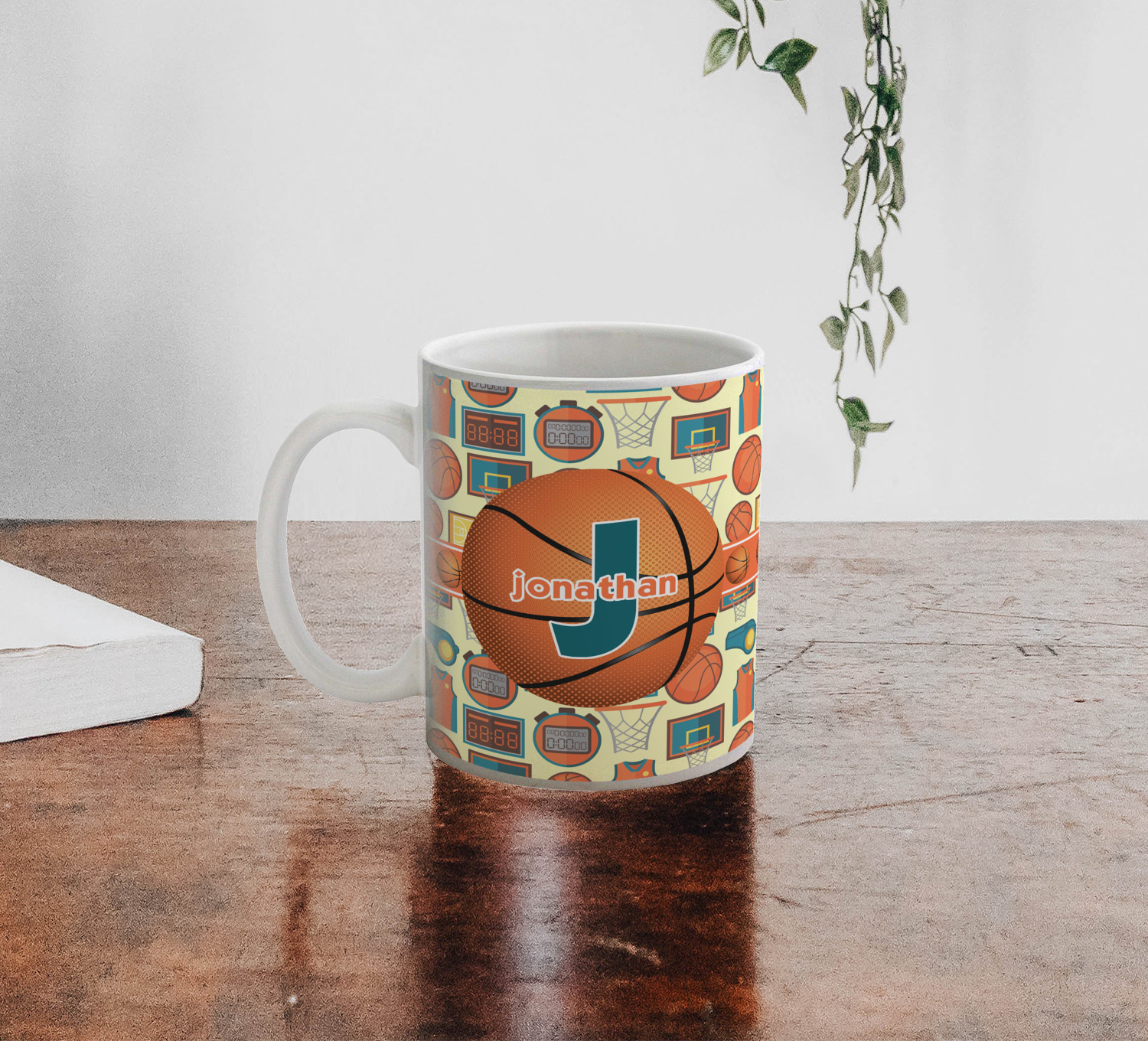 Basketball 11 Oz Coffee Mug - White (Personalized) - YouCustomizeIt