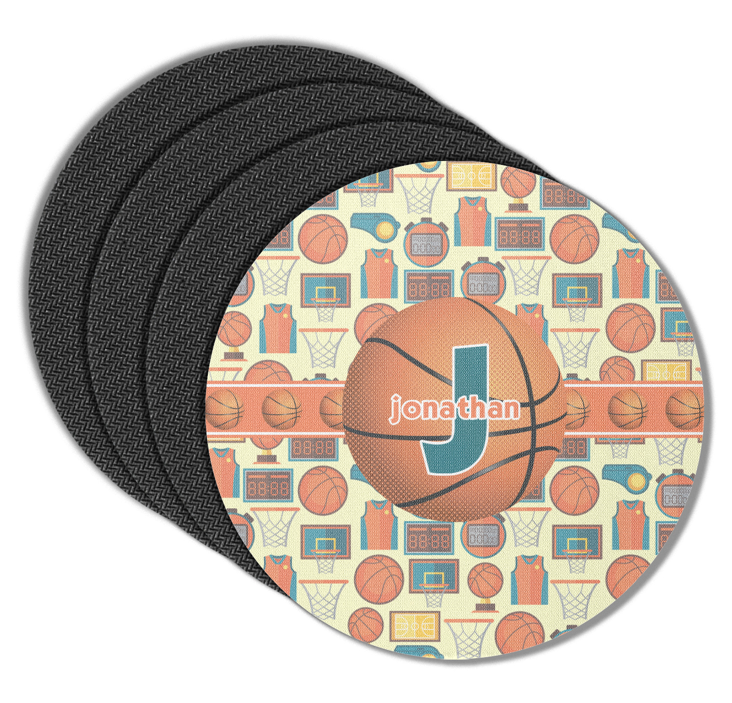 Basketball Rubber Backed Coaster (Personalized) - YouCustomizeIt