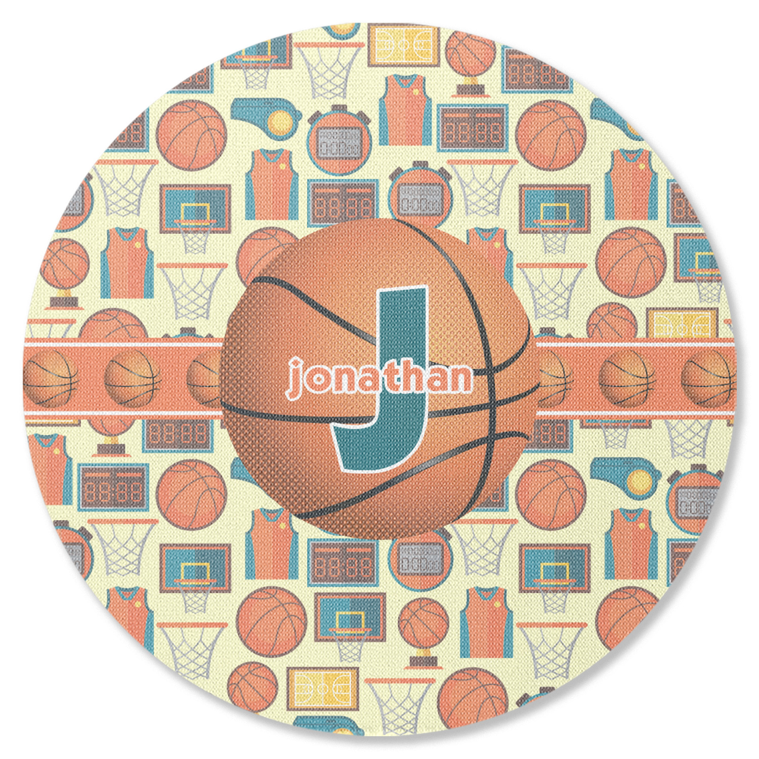 Basketball Rubber Backed Coaster (Personalized) - YouCustomizeIt