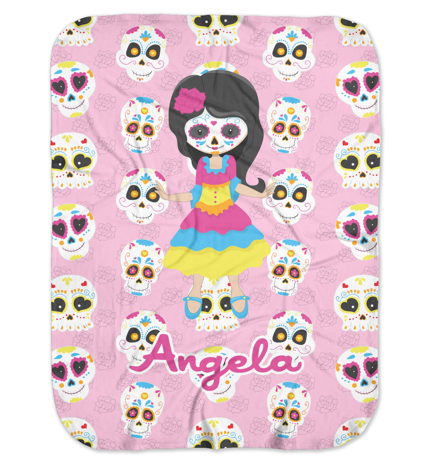 Kids Sugar Skulls Baby Swaddling Blanket (Personalized) - YouCustomizeIt