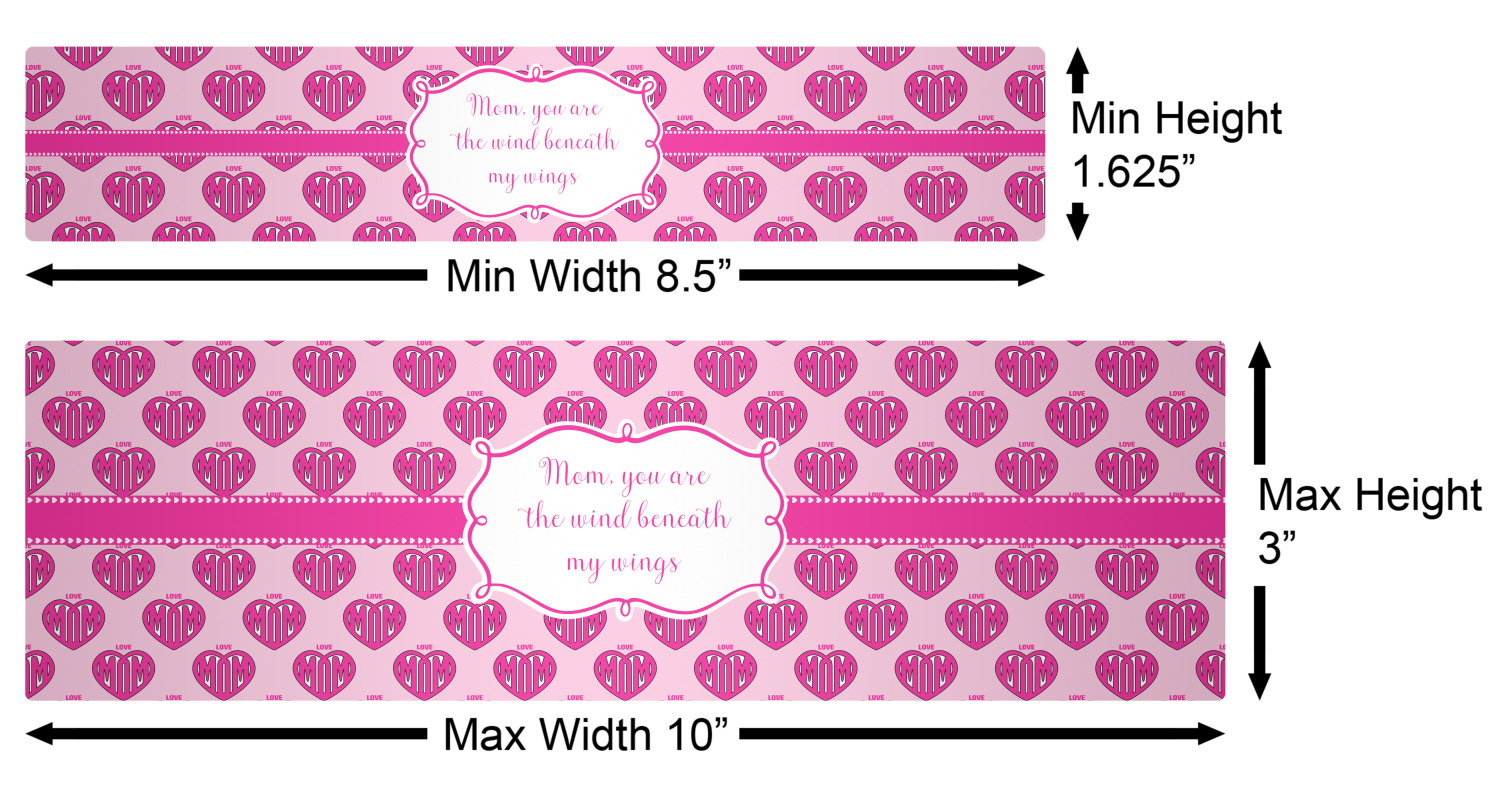 Custom Love You Mom Water Bottle Labels - Custom Sized | YouCustomizeIt