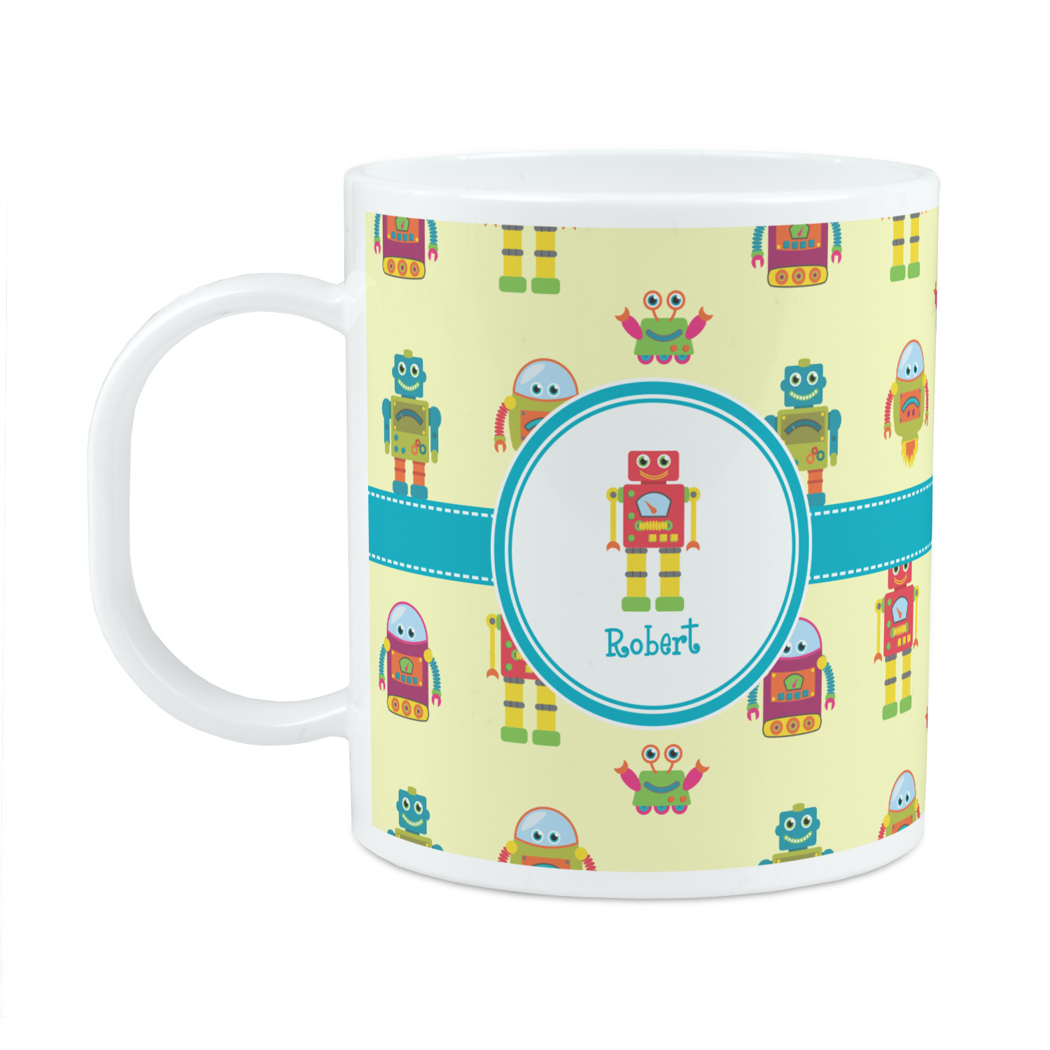 Robot Plastic Kids Mug (Personalized) - YouCustomizeIt