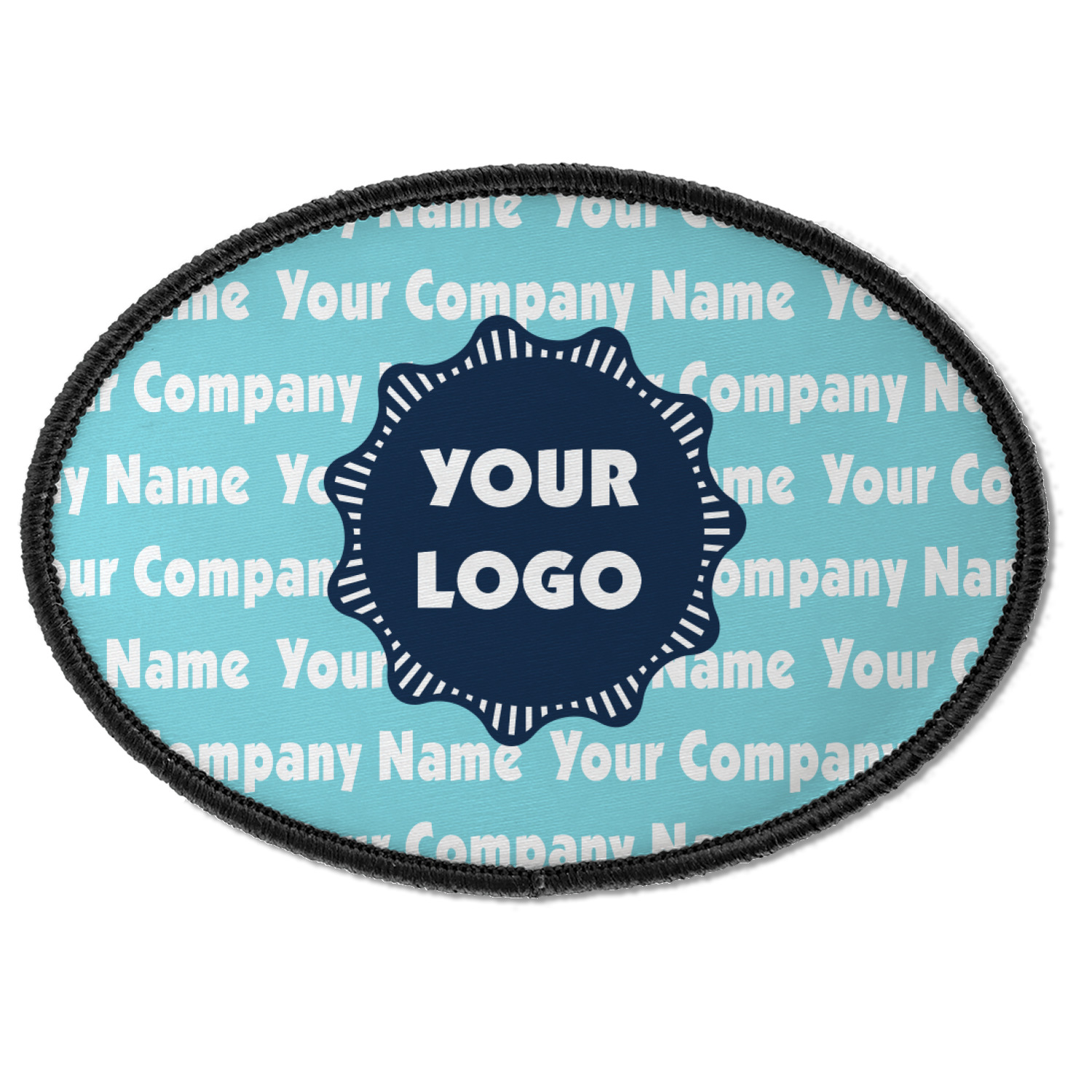 Logo & Company Name Iron On Oval Patch - YouCustomizeIt