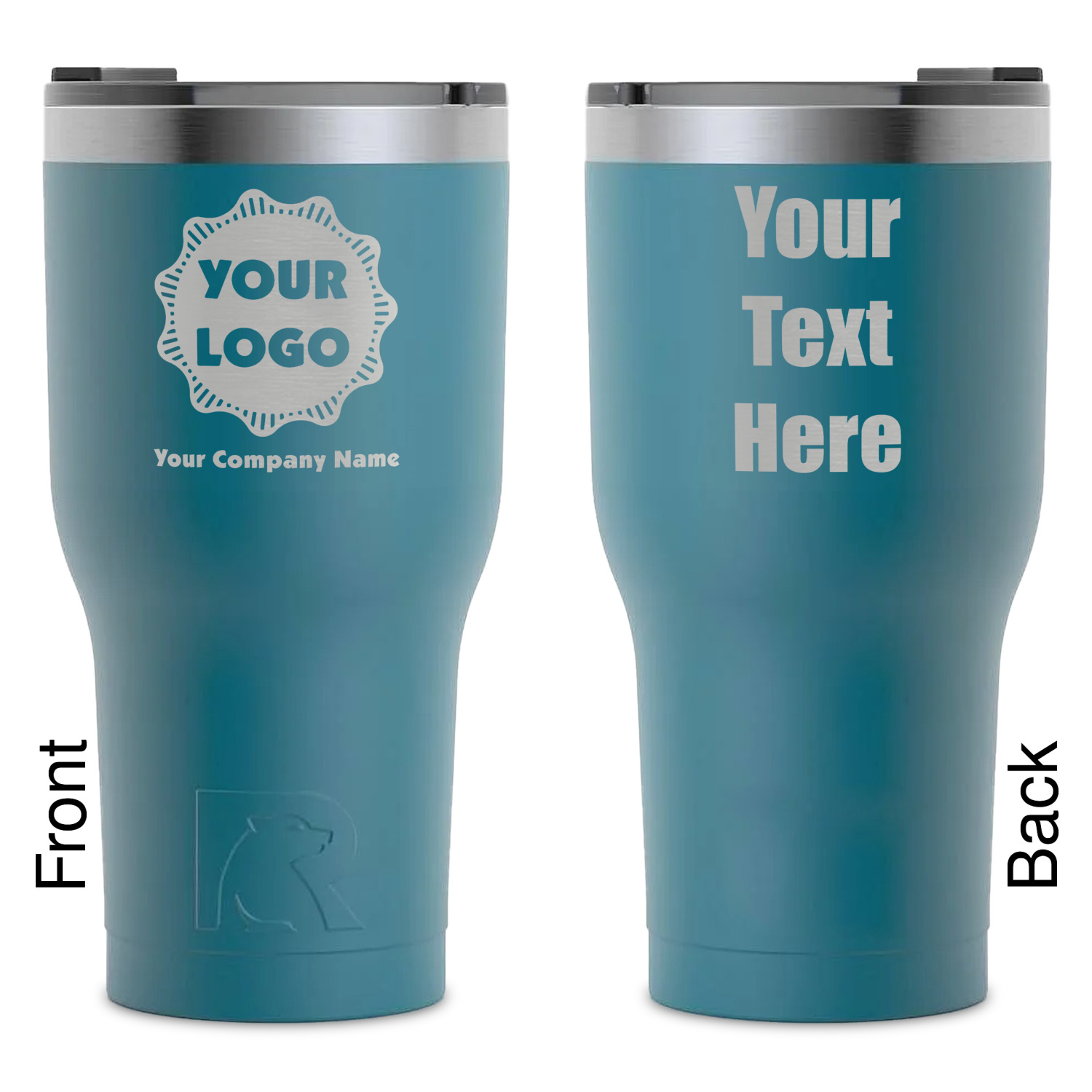Custom Logo & Company Name RTIC Tumbler - Dark Teal - Laser Engraved ...