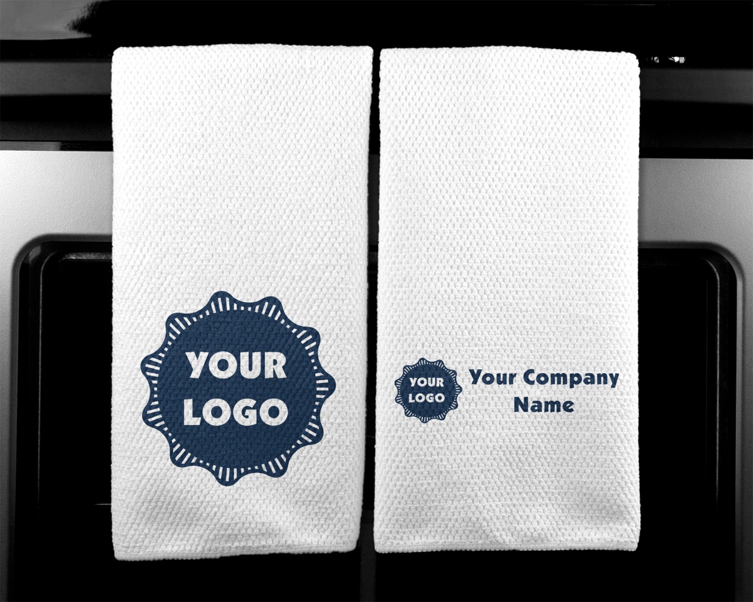 Logo & Company Name Waffle Weave Kitchen Towel (Personalized ...