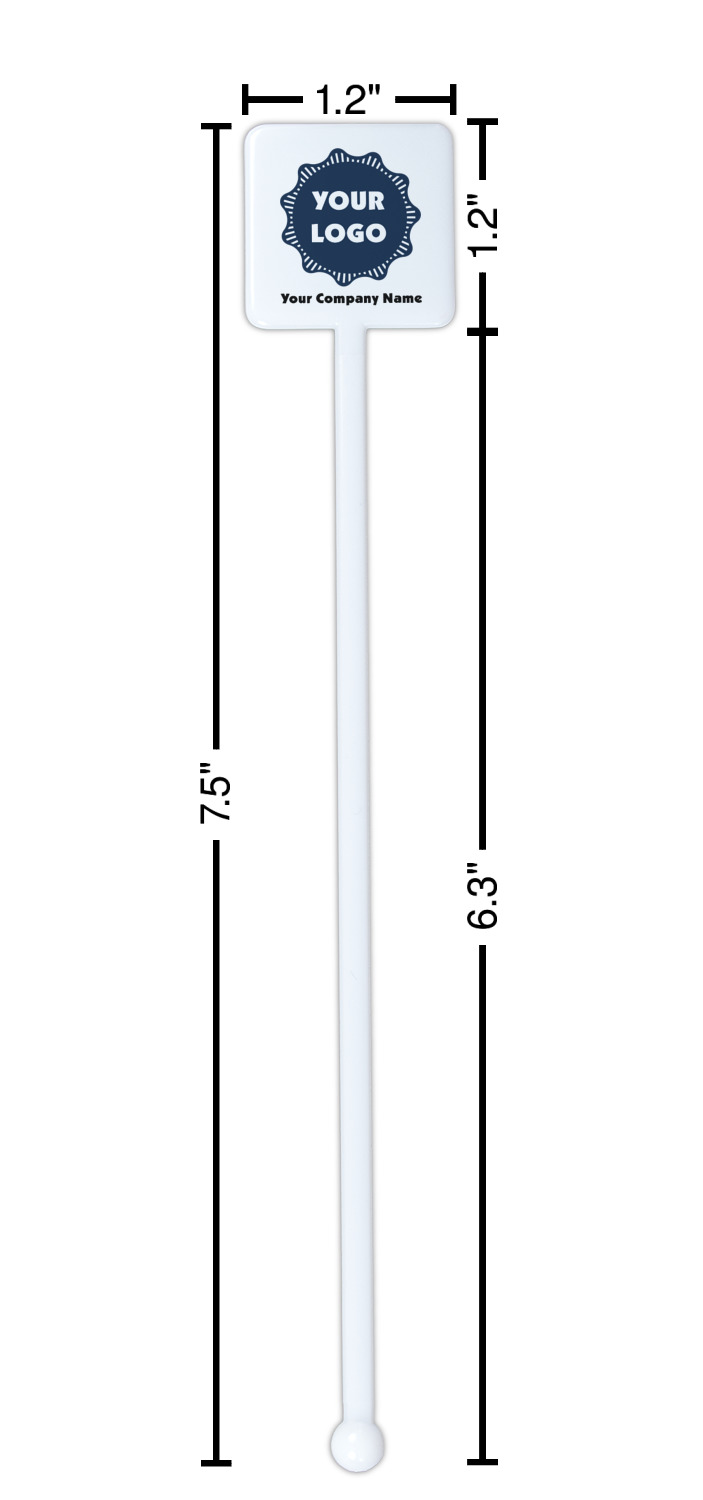 Custom Logo & Company Name Square Plastic Stir Sticks | YouCustomizeIt