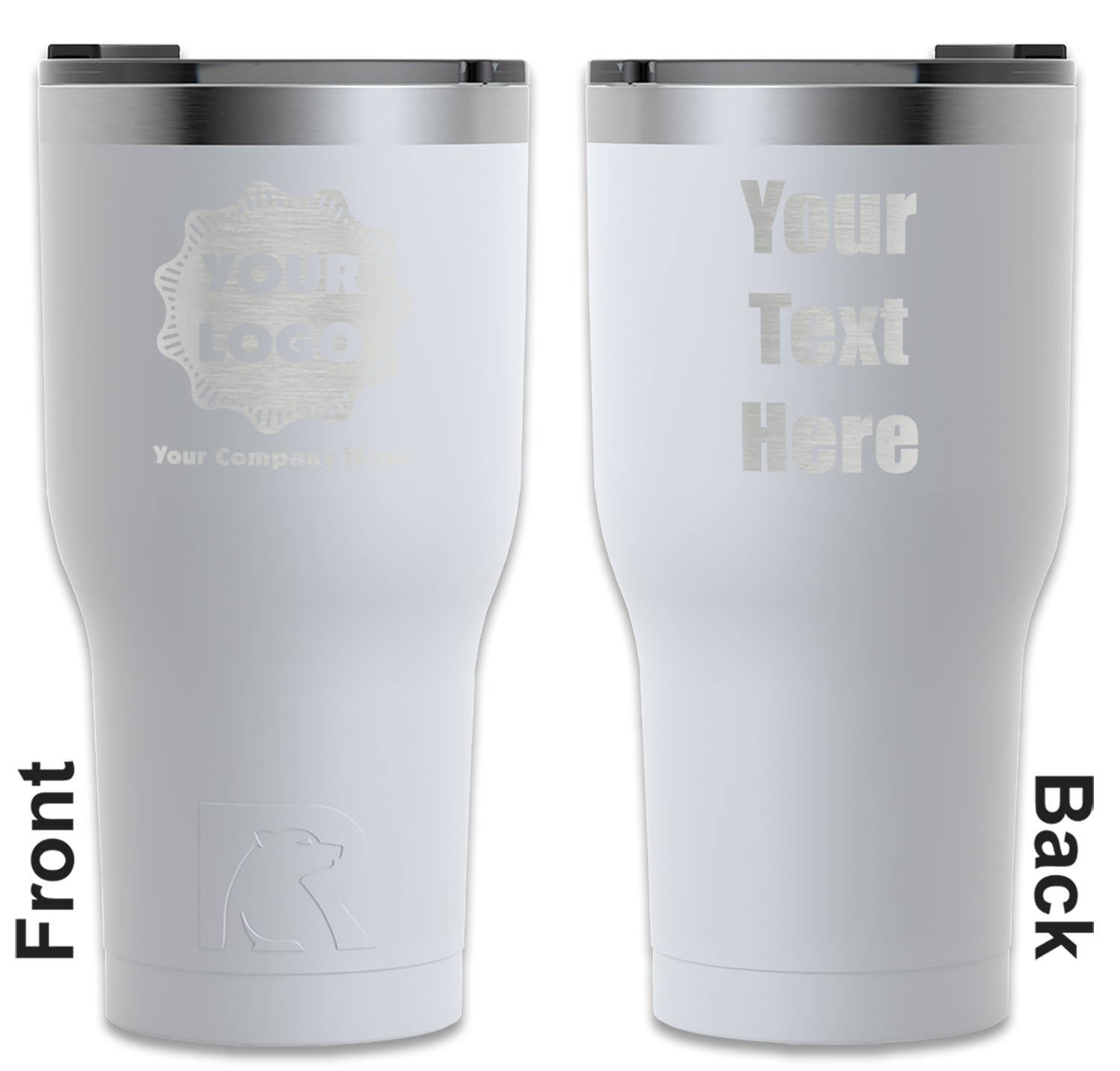 Logo & Company Name RTIC Tumbler - White - Engraved Front & Back ...