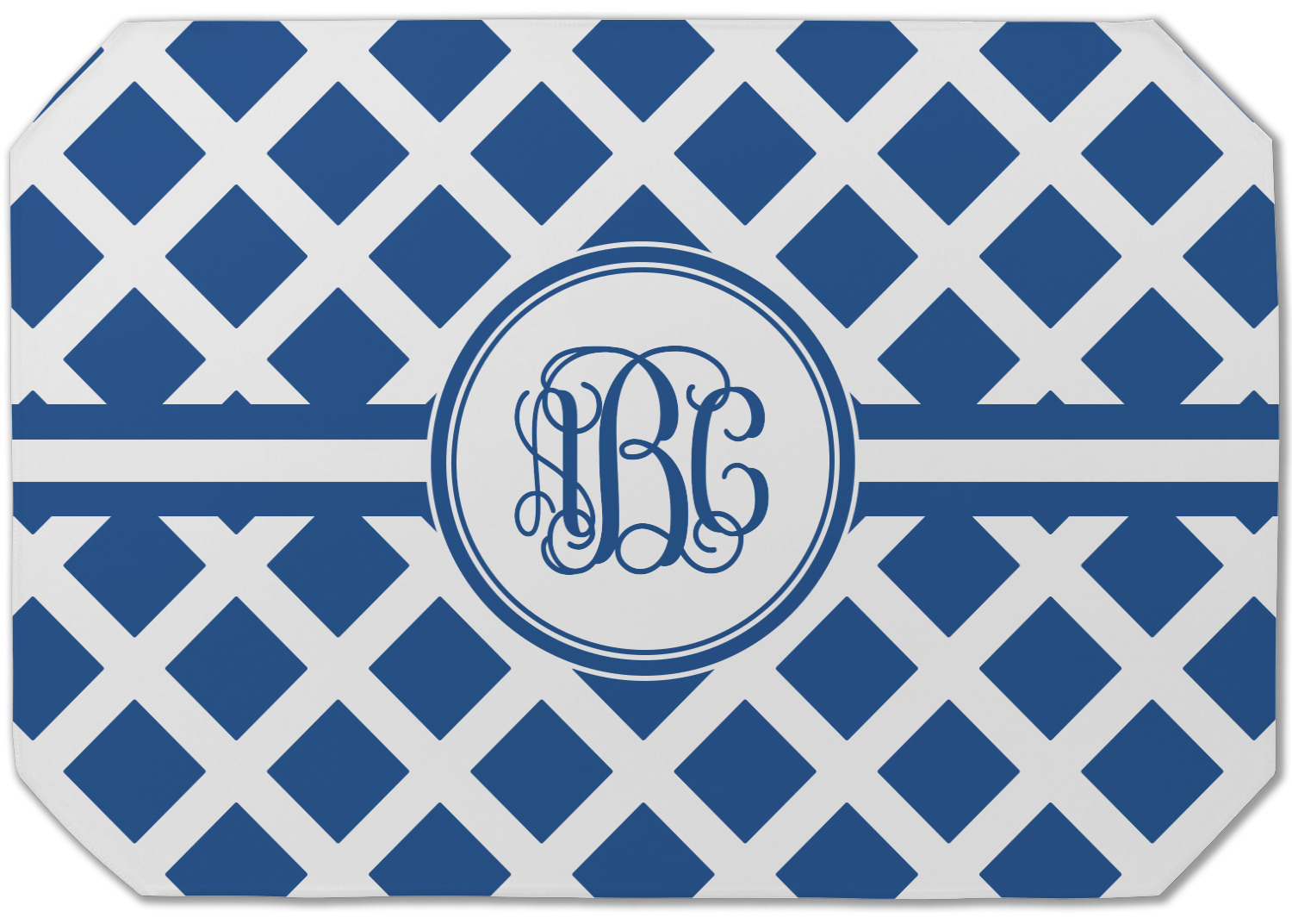 Diamond Dining Table Mat - Octagon w/ Monogram - YouCustomizeIt