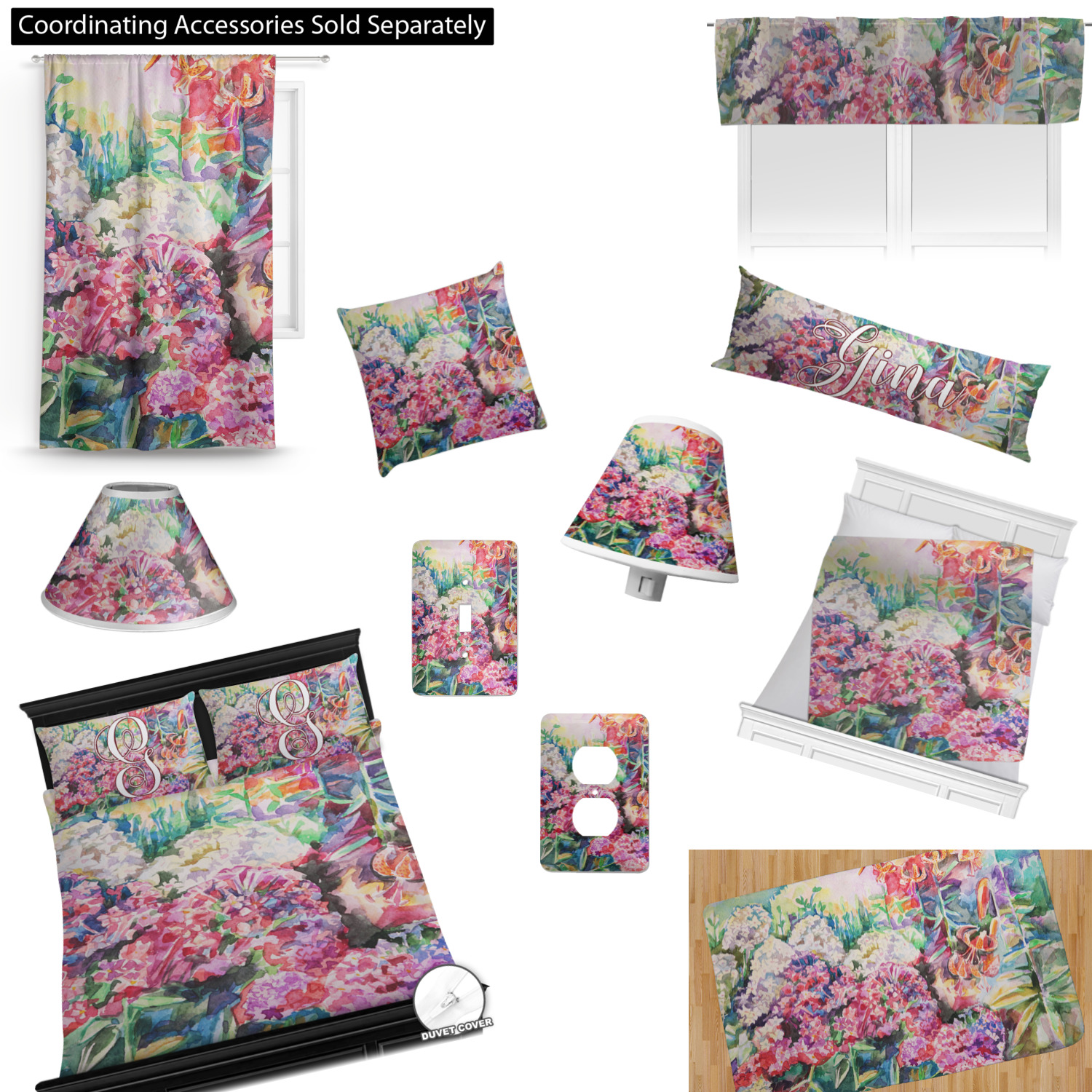 Custom Watercolor Floral Comforters | YouCustomizeIt