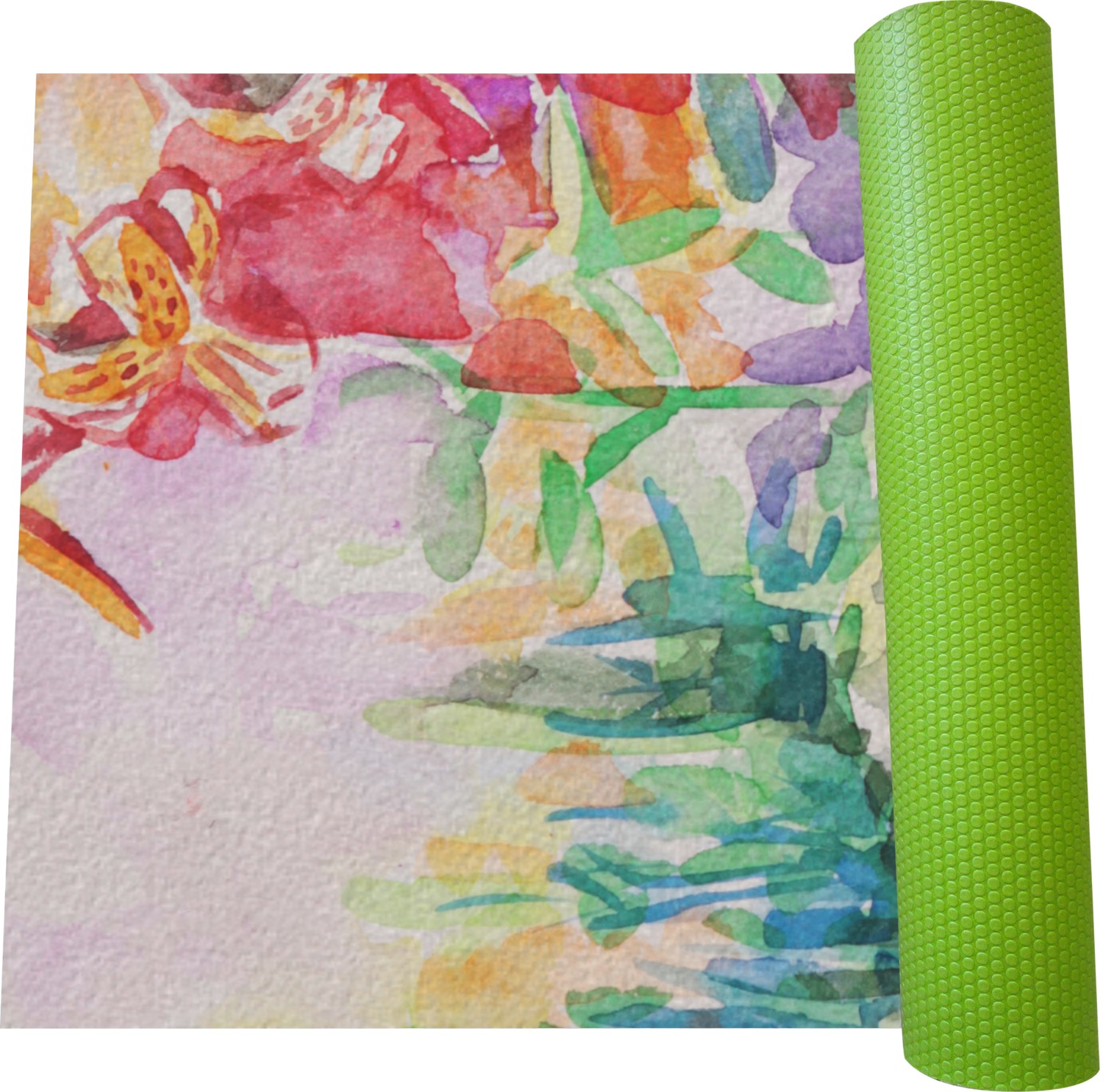 Watercolor Floral Yoga Mat - YouCustomizeIt