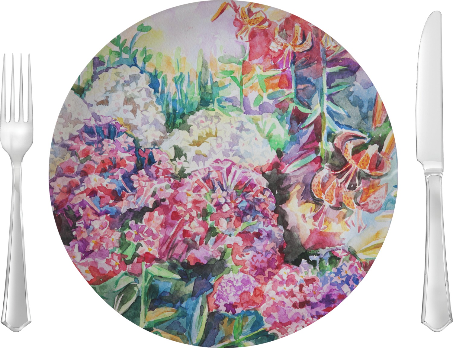 Watercolor Floral Glass Lunch / Dinner Plate 10" - YouCustomizeIt