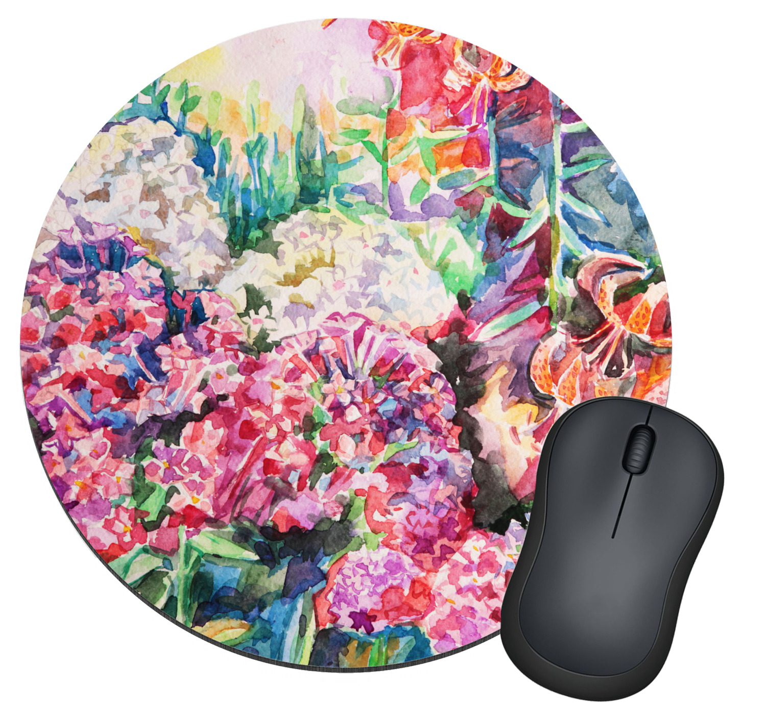 Watercolor Floral Round Mouse Pad - YouCustomizeIt