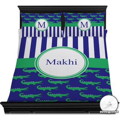 Custom Alligators & Stripes Duvet Cover (Personalized) | YouCustomizeIt