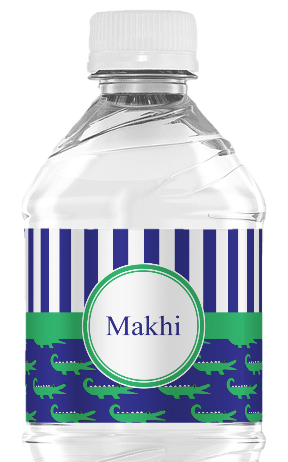 Custom Alligators & Stripes Water Bottle Labels - Custom Sized ...