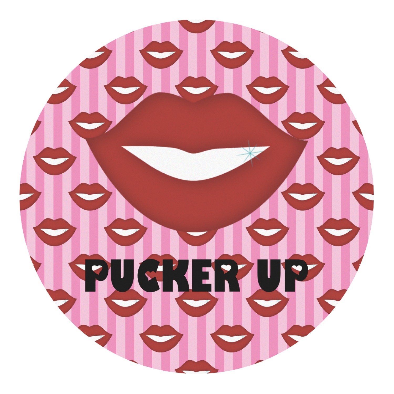 Lips (Pucker Up) Round Decal - Small - YouCustomizeIt