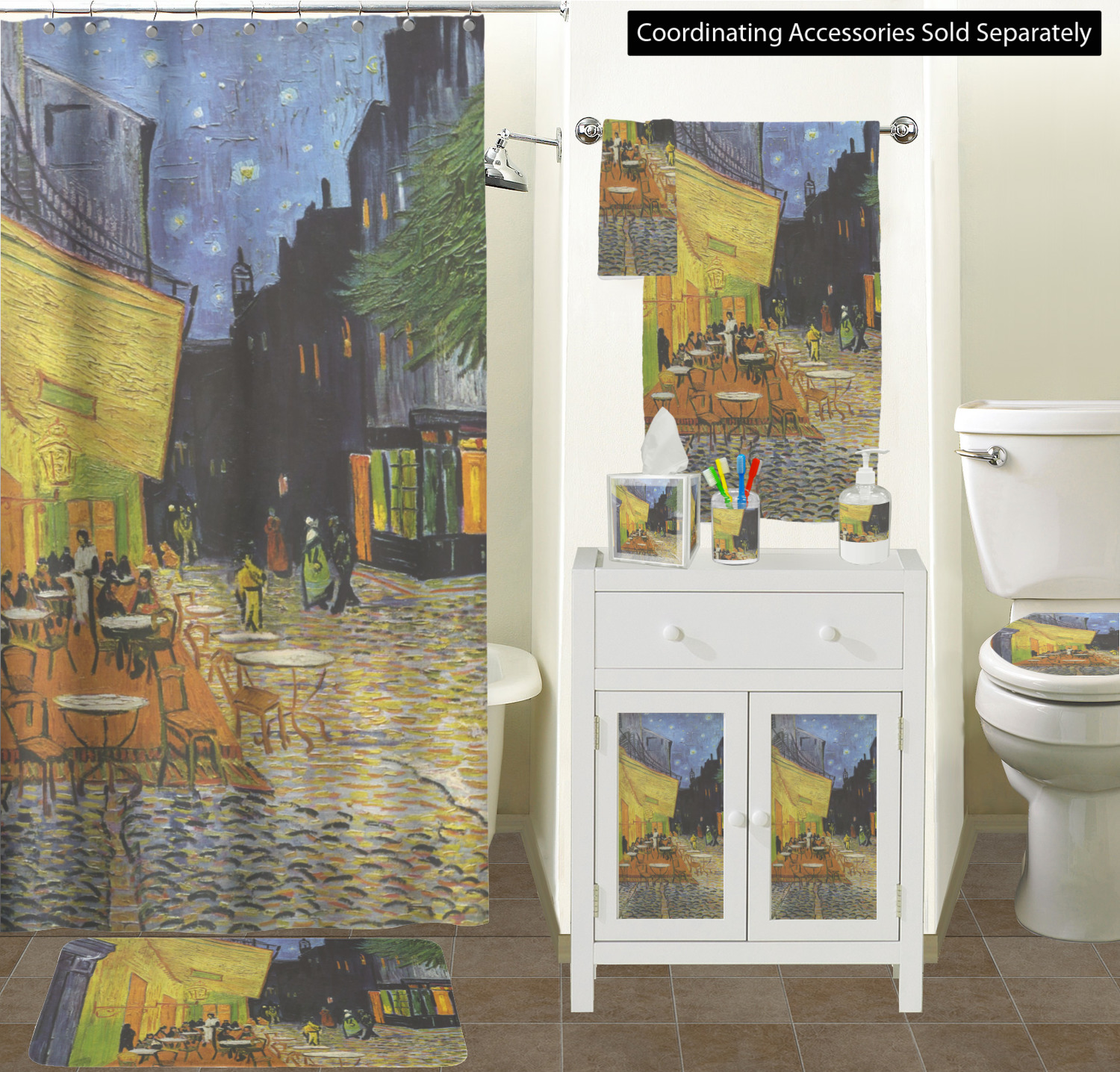 Custom Cafe Terrace at Night (Van Gogh 1888) Toilet Seat Decal ...