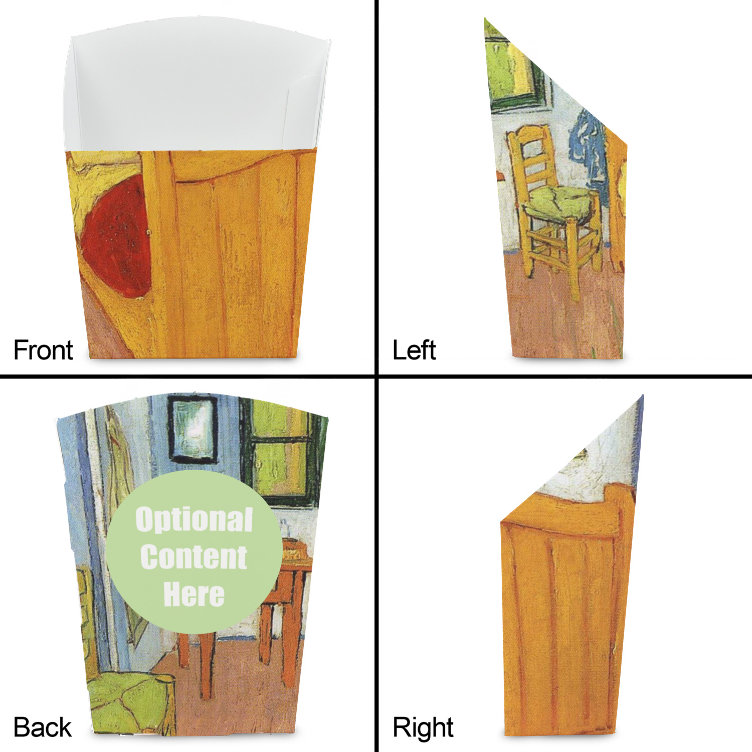 Custom The Bedroom in Arles (Van Gogh 1888) French Fry Favor Boxes ...