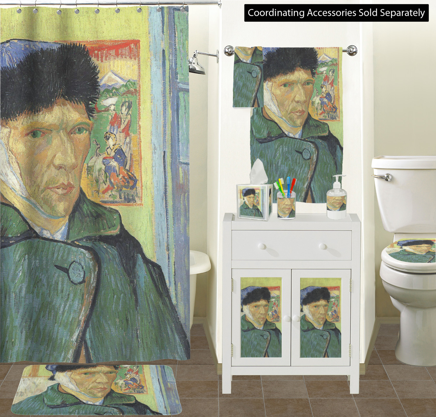 Van Gogh's Self Portrait with Bandaged Ear Bath Towel - YouCustomizeIt