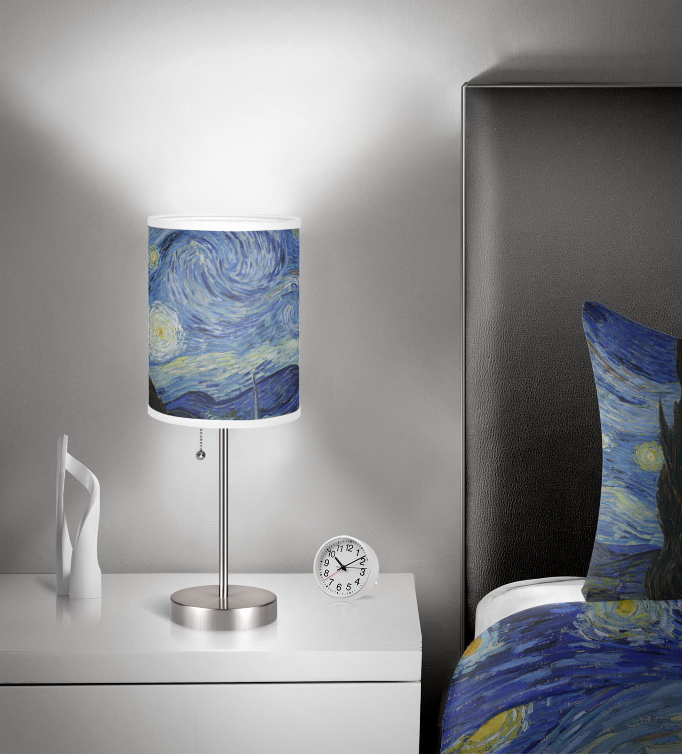Custom The Starry Night (Van Gogh 1889) 7" Drum Lamp with Shade ...