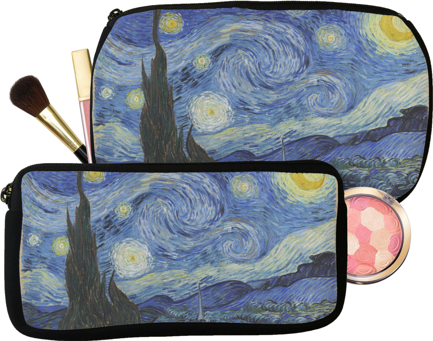 Custom The Starry Night (Van Gogh 1889) Makeup / Cosmetic Bag ...