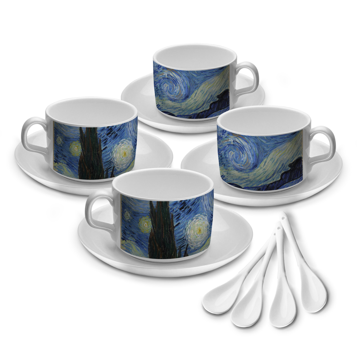 The Starry Night (Van Gogh 1889) Tea Cup - Set of 4 - YouCustomizeIt