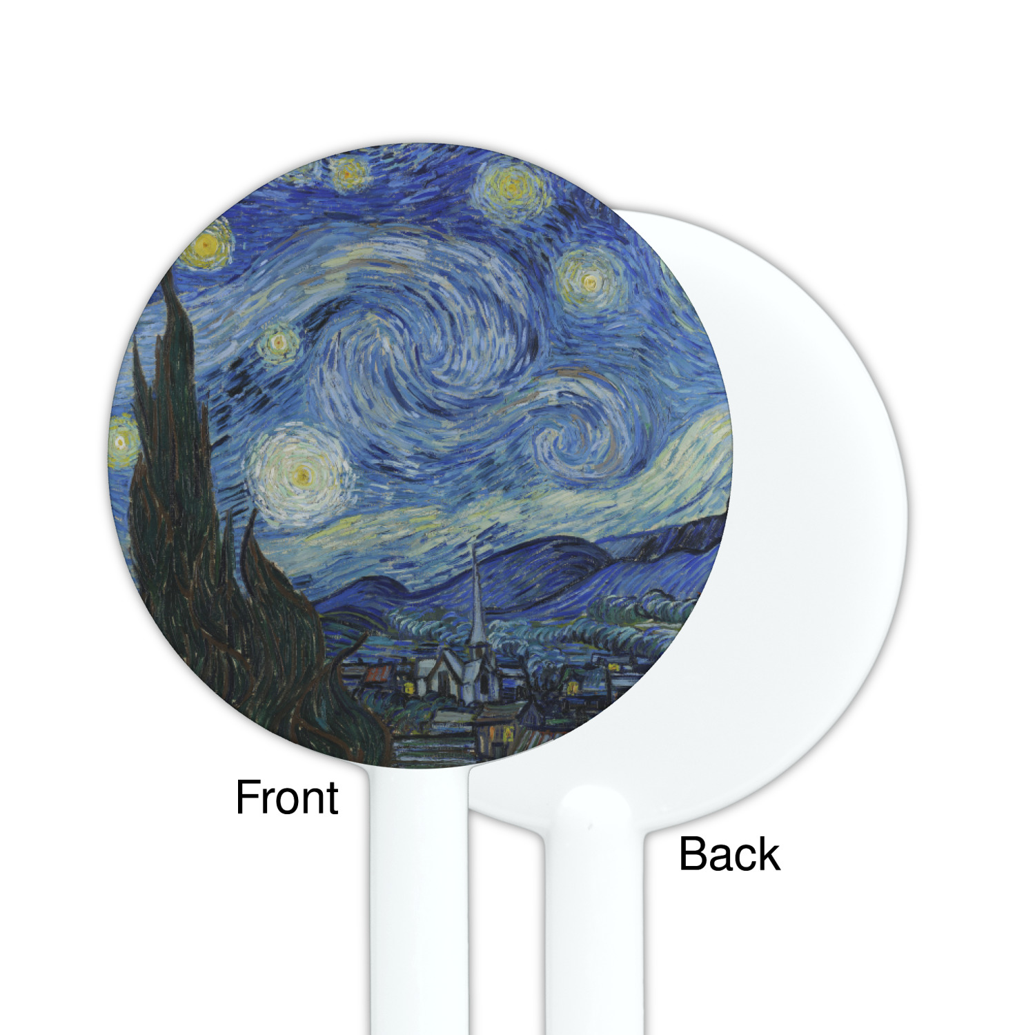 The Starry Night (Van Gogh 1889) 5.5" Round Plastic Stir Sticks - White ...
