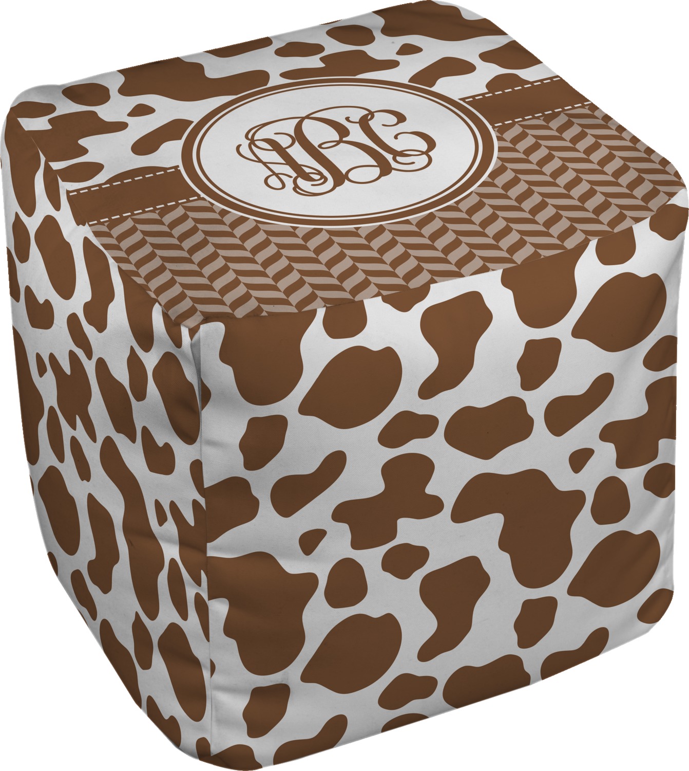 Cow Print Cube Pouf Ottoman (Personalized) - YouCustomizeIt