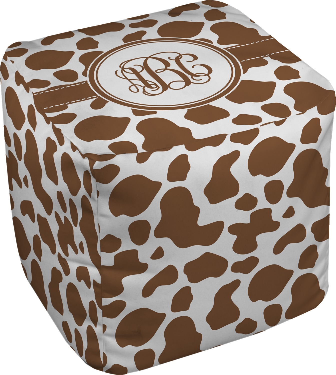 Custom Cow Print Cube Pouf Ottoman (Personalized) | YouCustomizeIt