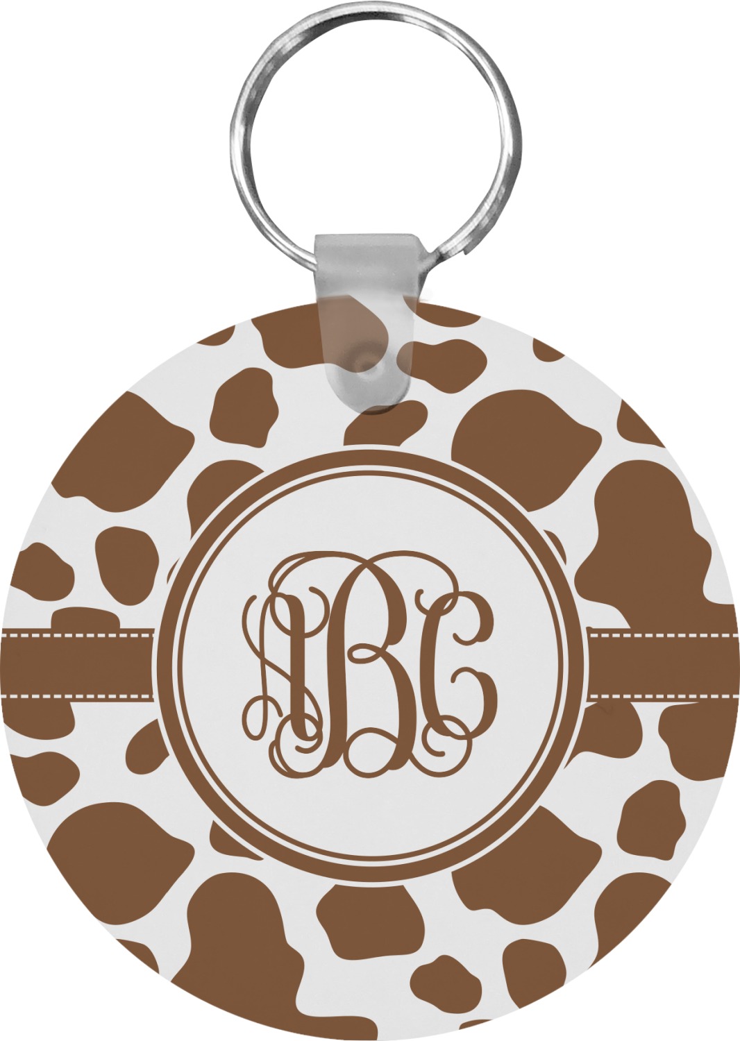 Cow Print Round Keychain (Personalized) - YouCustomizeIt