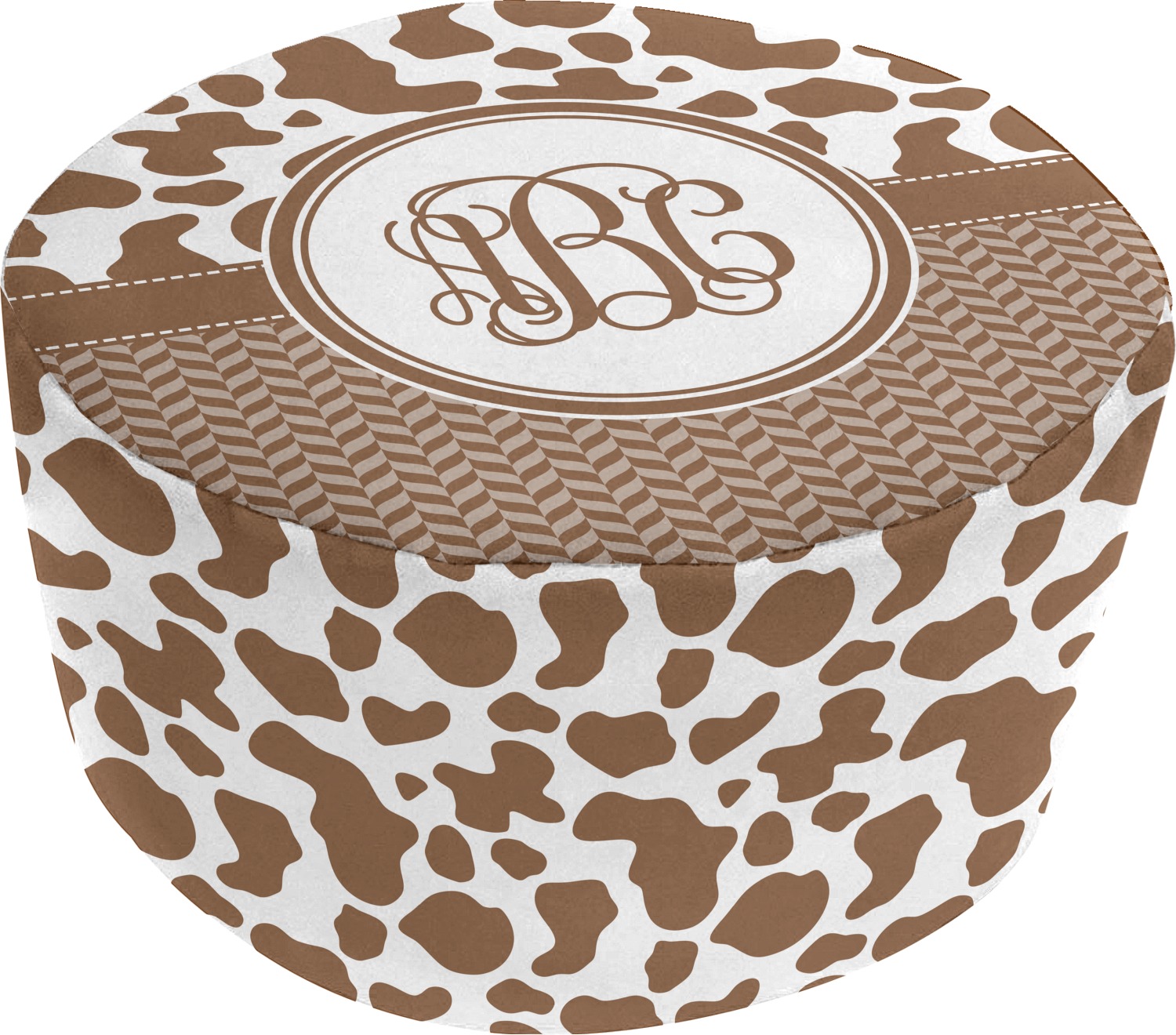 Custom Cow Print Round Pouf Ottoman (Personalized) | YouCustomizeIt