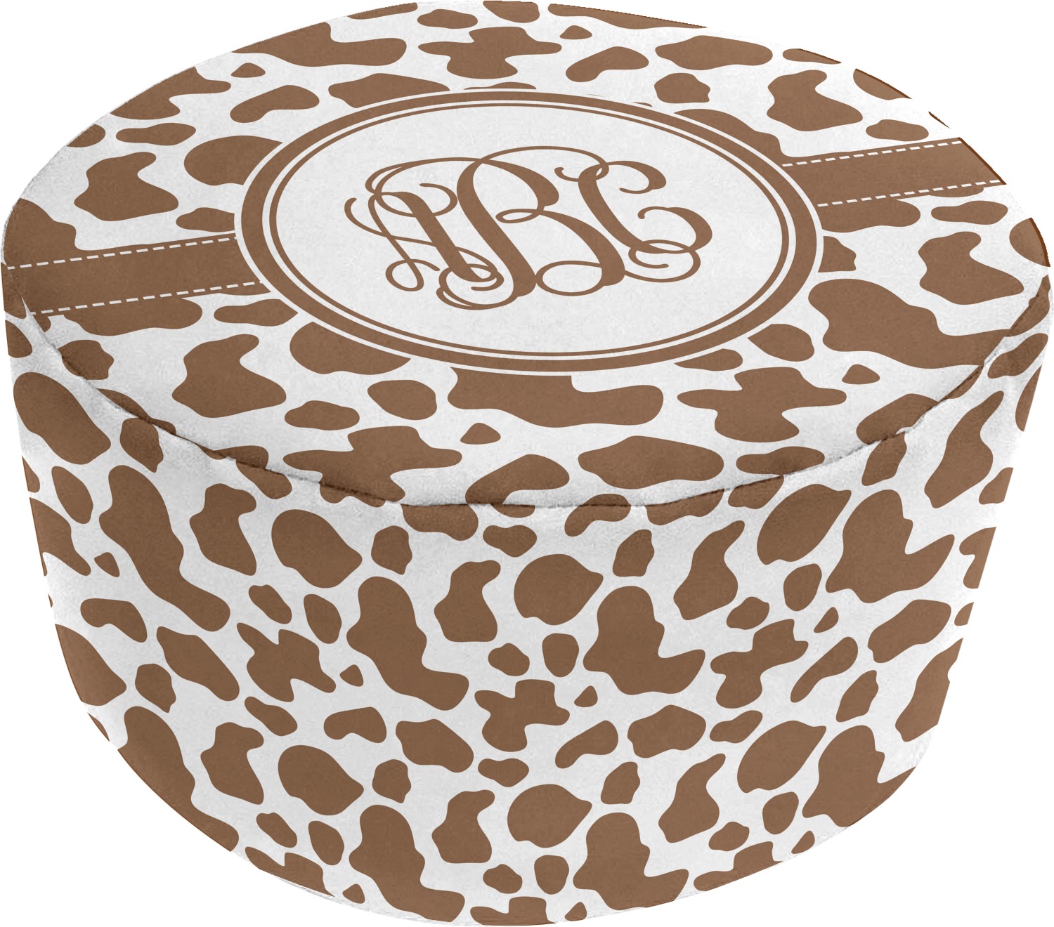 Custom Cow Print Round Pouf Ottoman (Personalized) | YouCustomizeIt