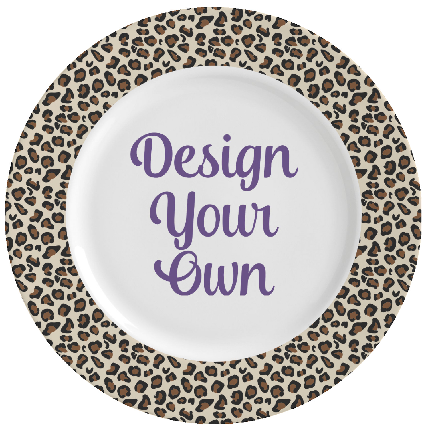 Leopard Print Ceramic Dinner Plates (Set of 4) (Personalized ...
