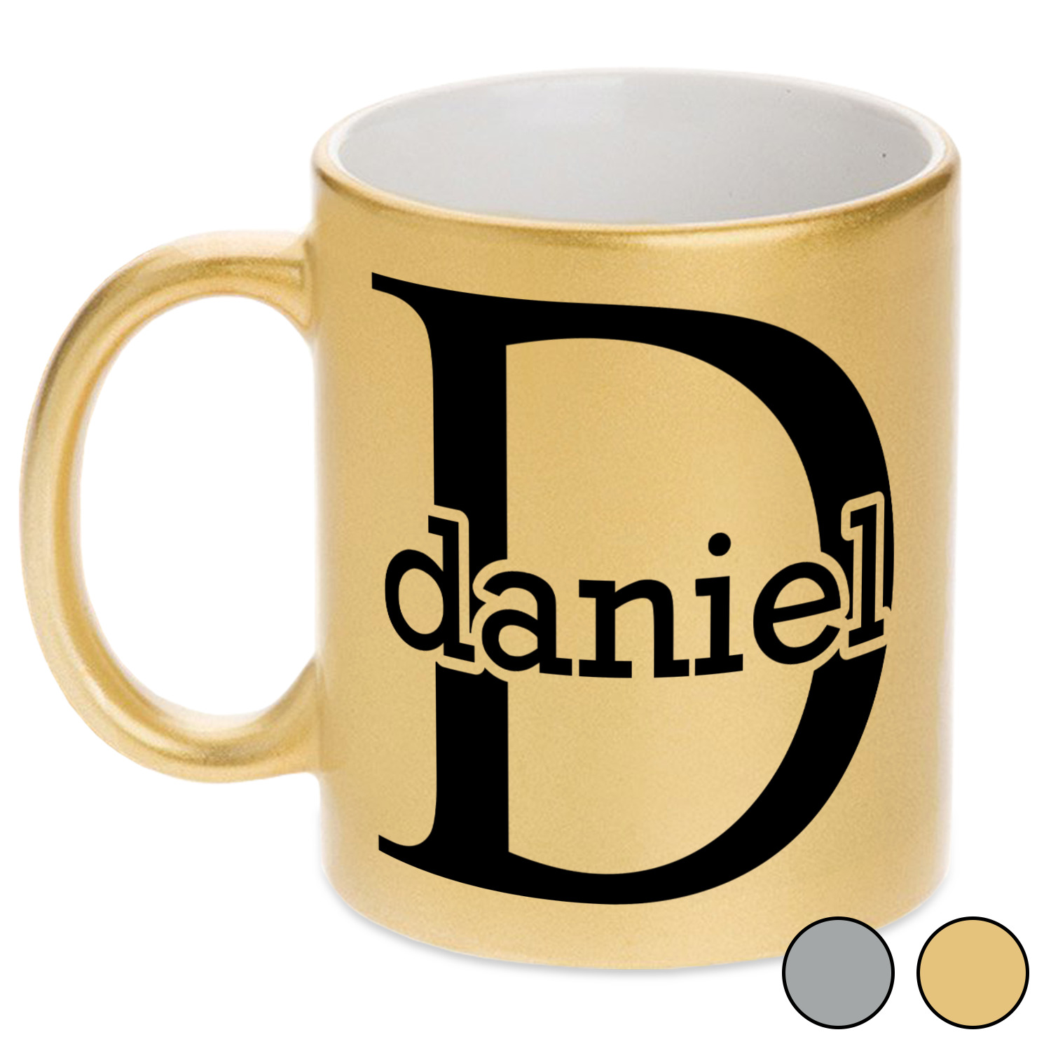 Name & Initial (for Guys) Metallic Silver Mug (Personalized ...