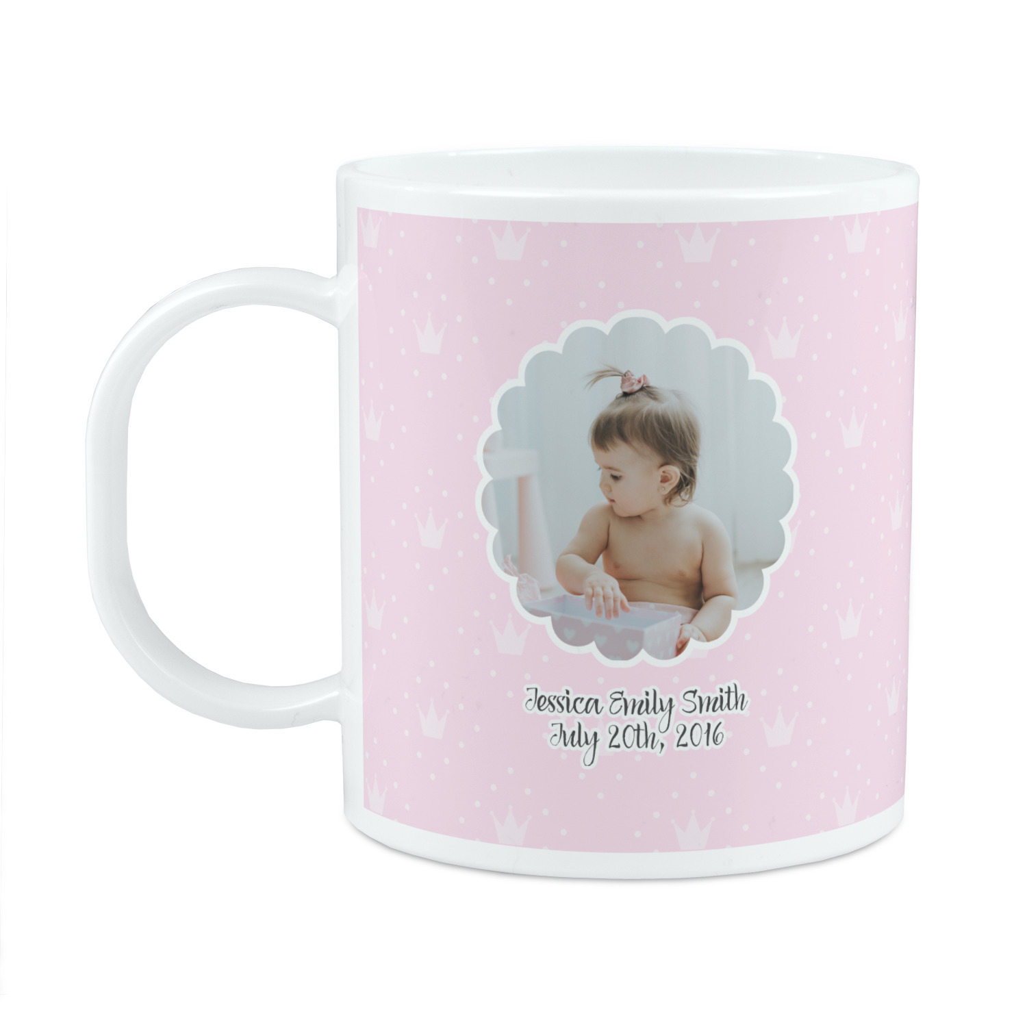 Baby Girl Photo Plastic Kids Mug (Personalized) - YouCustomizeIt