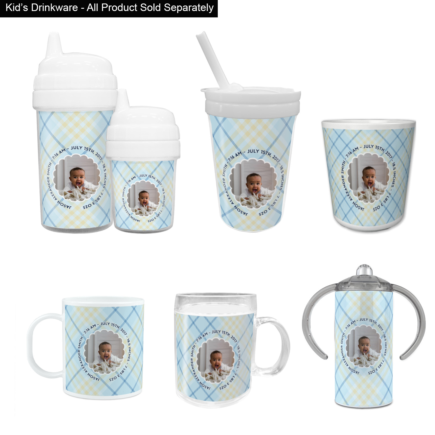 Baby Boy Photo Toddler Sippy Cup (Personalized) - YouCustomizeIt