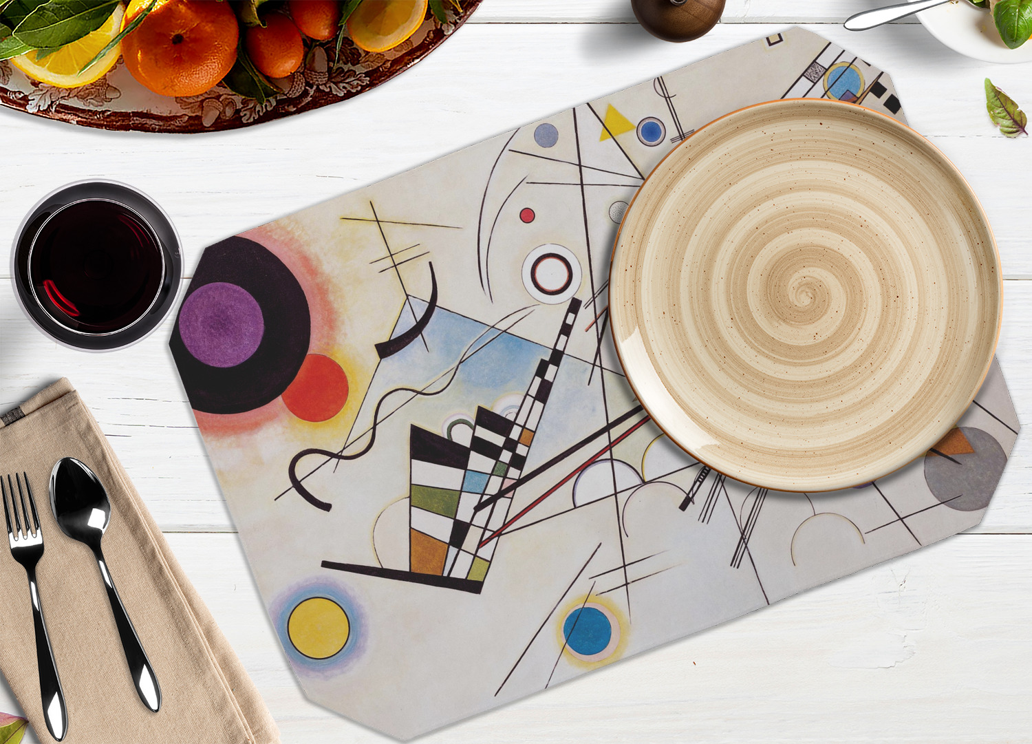 Custom Kandinsky Composition 8 Dining Table Mat - Octagon | YouCustomizeIt