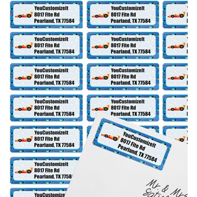 Custom Racing Car Return Address Labels (Personalized) | YouCustomizeIt