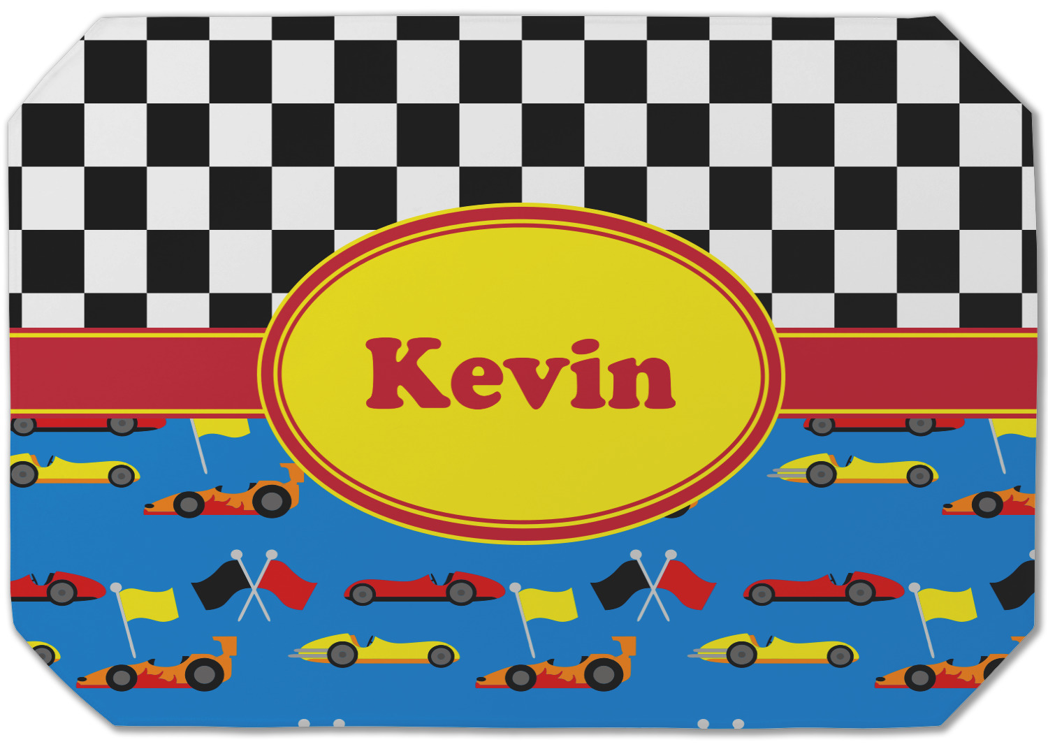 Custom Racing Car Dining Table Mat - Octagon w/ Name or Text ...