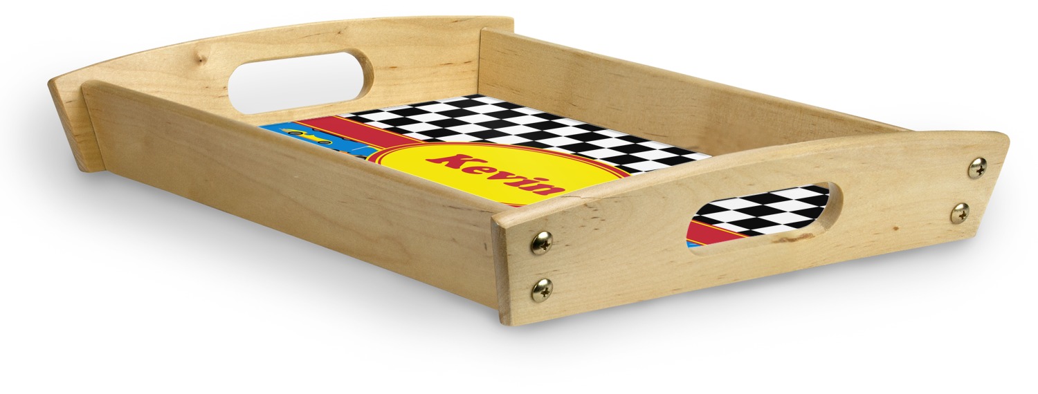 Racing Car Natural Wooden Tray - Large (Personalized) - YouCustomizeIt