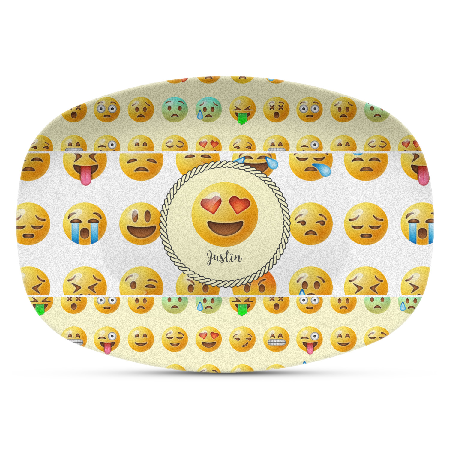 Emojis Plastic Platter - Microwave & Oven Safe Composite Polymer ...